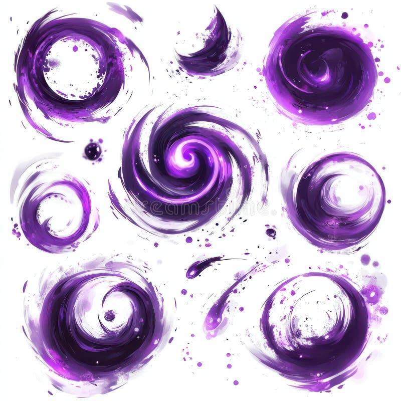 Abstract Purple Swirling Vortex Designs Collection Stock Illustration ...