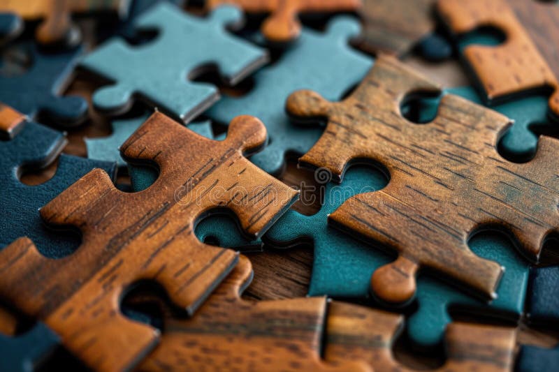 Collection Puzzle Pieces Arranged Neatly Table Stock Photos - Free ...
