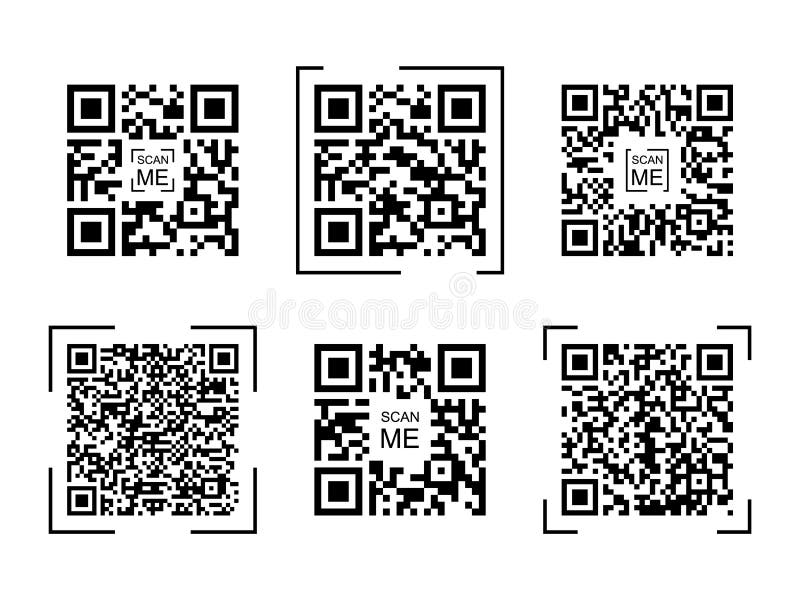 Collection Qr Code for Scanning. Sample Various Qr Code with Frame ...
