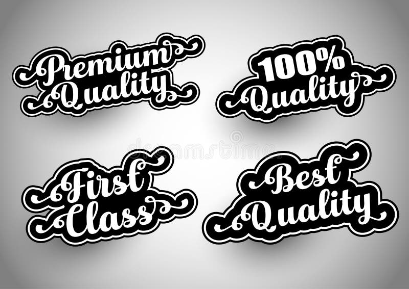 Collection of Quality Themed Sticker Designs Stock Vector ...
