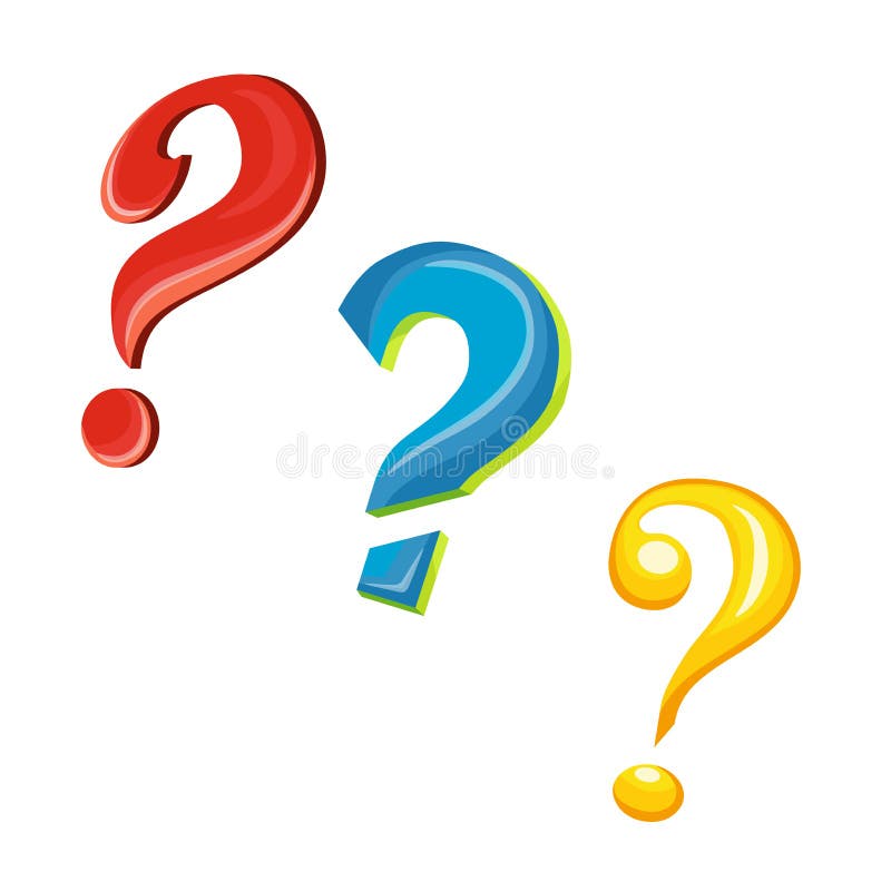 A Collection of Question Marks in Different Colors. Vector Illustration ...