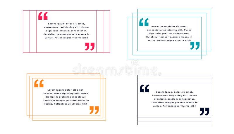 Collection of Quote Box Frame Template for Web Talk or Comment Stock ...