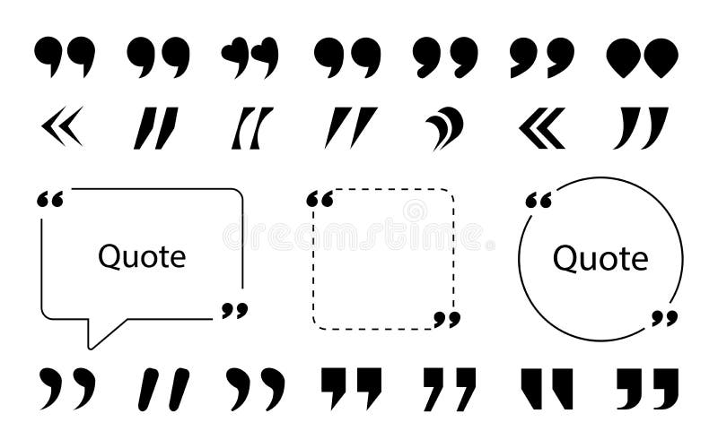 Collection of Quote Box Frames and Icons. Text in Brackets. Blank ...