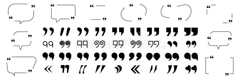 Collection of Quote Box Frames and Icons. Text in Brackets. Blank ...