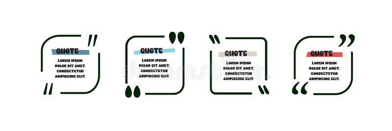 Collection of Quote Box Frames and Icons. Text in Brackets Stock Vector ...