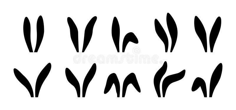 Collection of Rabbit Ears Silhouette for Happy Easter. Rabbit Ears ...