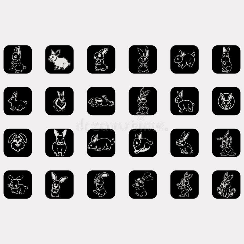 Collection of rabbit logos stock vector. Illustration of domestic ...