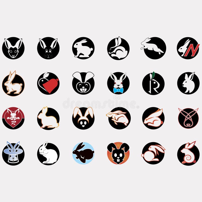 Collection of rabbit logos stock vector. Illustration of mammal - 305226153