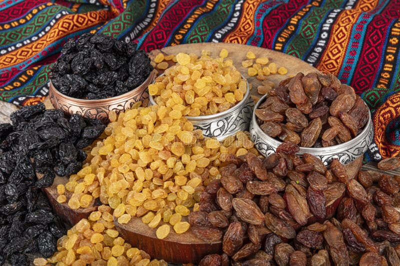 Collection of Raisins that Offers a Vibrant and Nutritious Array. Three ...