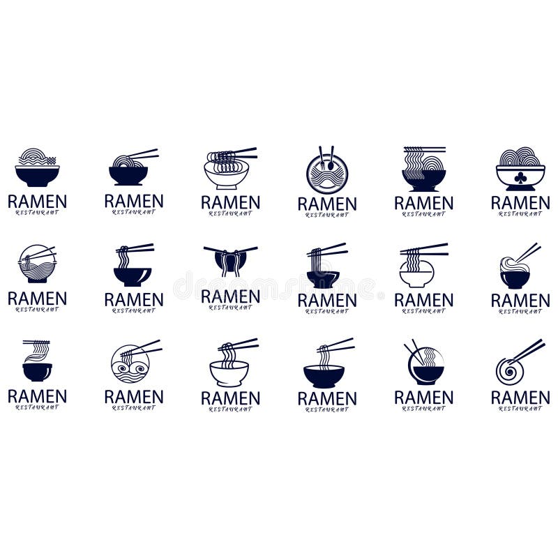 Collection of ramen logos stock vector. Illustration of drawing - 305231606