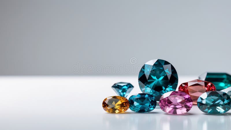 Collection of Rare Gemstones Carefully Arranged Stock Image - Image of ...