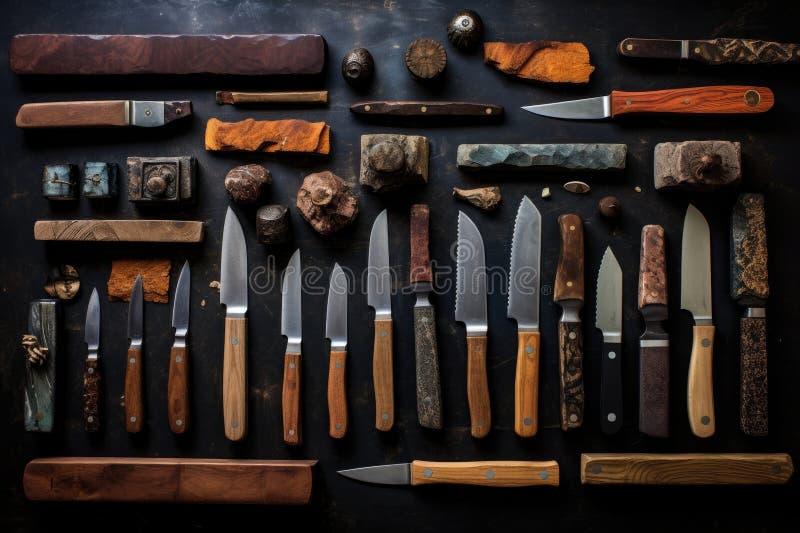 Collection of Raw Materials Used for Knife Making Stock Photo - Image ...