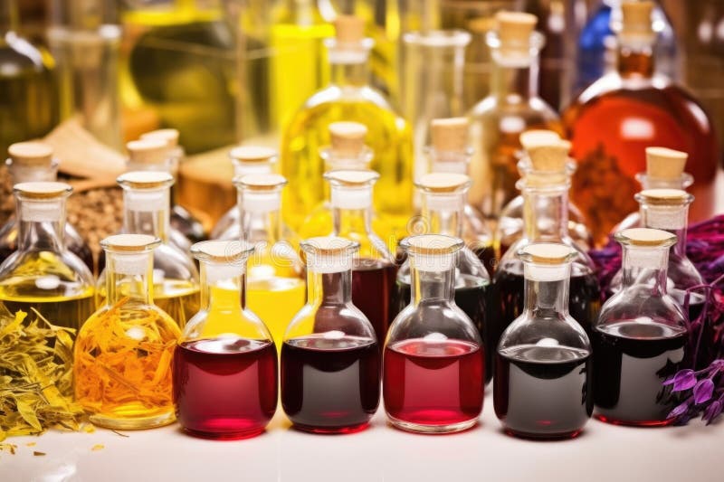 Collection of Raw Materials Used in Perfume Manufacturing Stock Image ...
