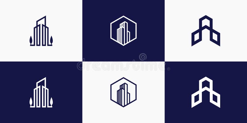 Collection of Real Estate Capital Building Logo Designs. Stock ...