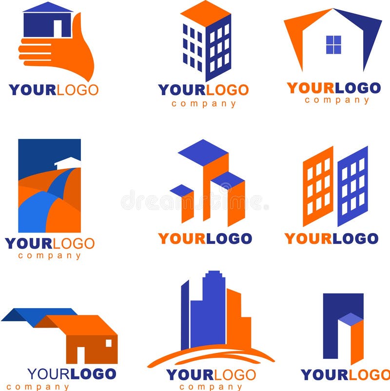 Collection of Real Estate Logos and Icons Stock Vector - Illustration ...