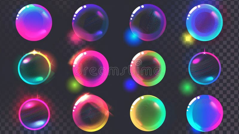 A Collection of Realistic Abstract Gradient Spots Isolated on ...