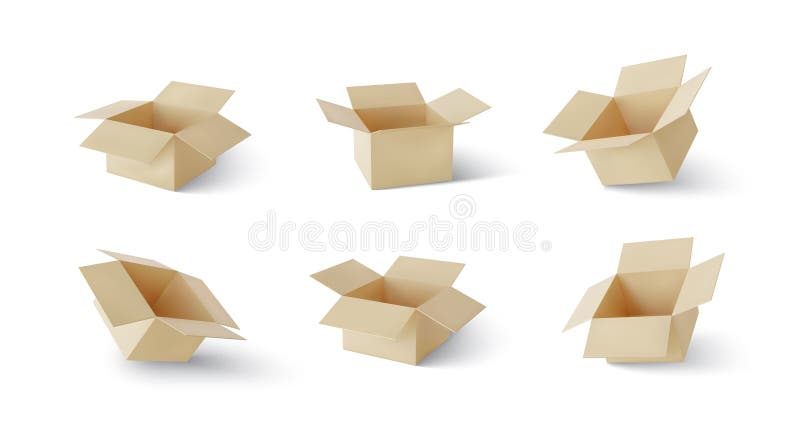 3d Realistic Cardboard Boxes Flying Over the World Map. Shipping and ...