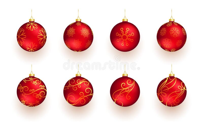 Collection of Realistic Christmas Bauble Elements Design Stock Vector ...