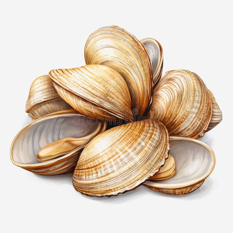 A Collection of Realistic Clamshells Displayed Together on a Light ...