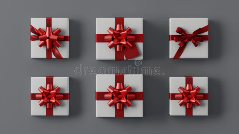 Collection of Realistic 3D Gift Presents. Modern Illustration Stock ...