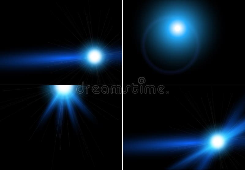 Collection of Realistic Light Glare, Highlight. Collection of Beautiful ...