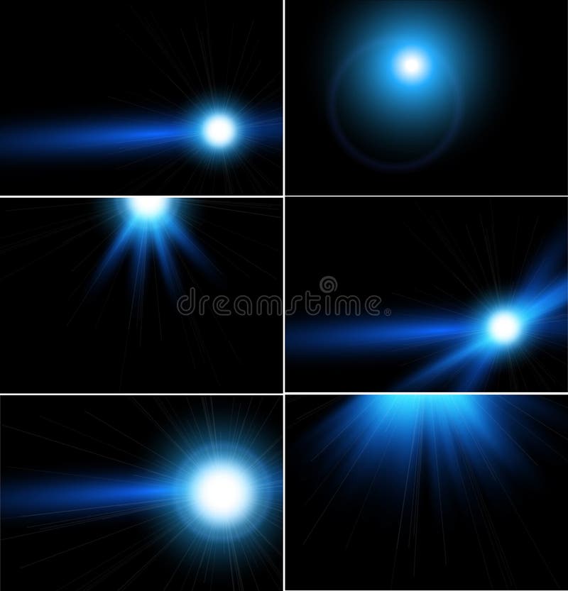 Collection of Realistic Light Glare, Highlight. Collection of Beautiful ...