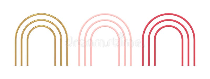 Collection Realistic Metallic Rod Arch Shape Architectural Interior ...