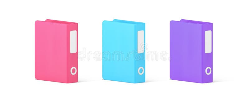 Collection Realistic Multicolored Cardboard Folders for Paper Documents ...