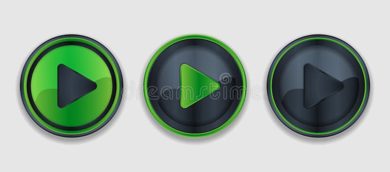 Collection of Realistic Play Button Designs Stock Vector - Illustration ...