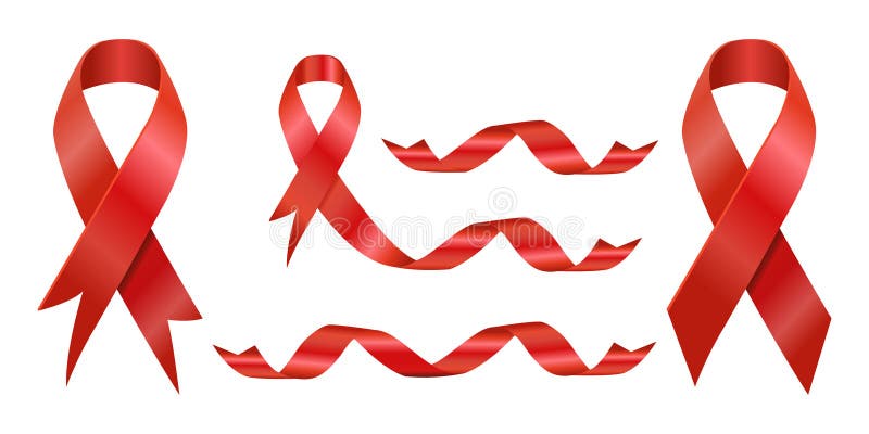 Collection of Realistic Red Ribbon Tape Banner for Xmas Decoration ...