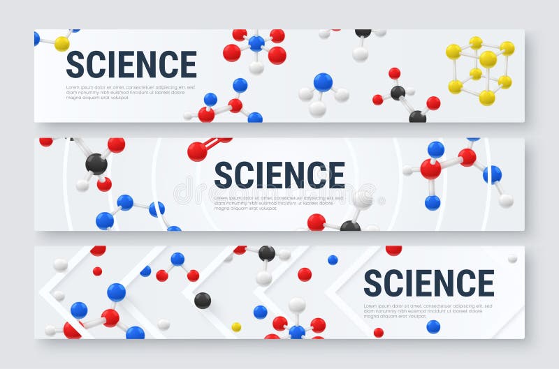 Collection Realistic Science Horizontal Banners with Place for Text ...