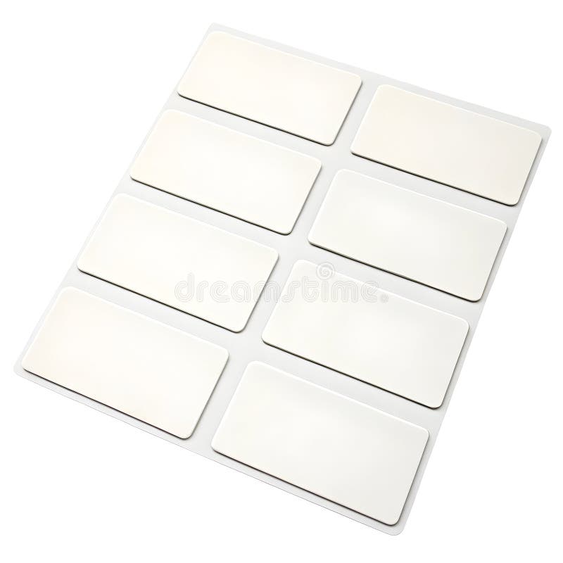 Collection of Rectangular Blank Stickers Isolated on White Background ...