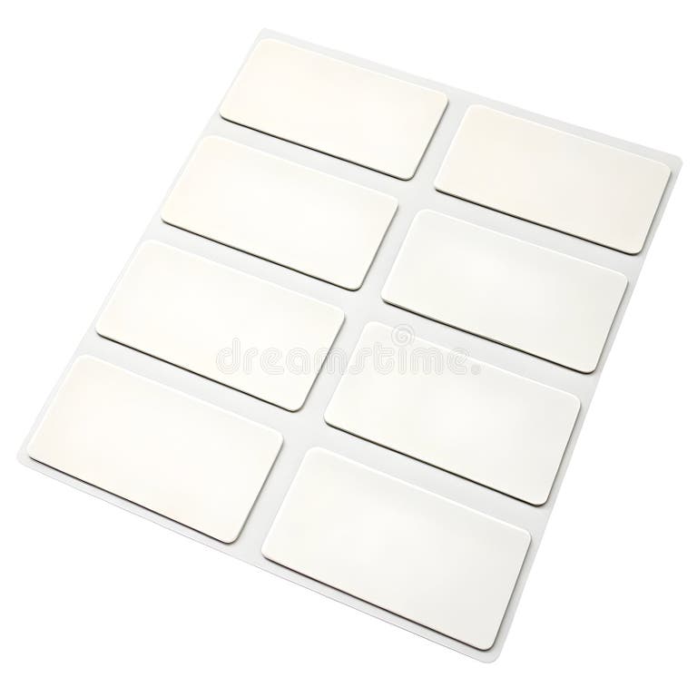 Collection of Rectangular Blank Stickers Isolated on White Background ...