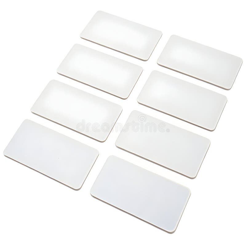 Collection of Rectangular Blank Stickers Isolated on White Background ...