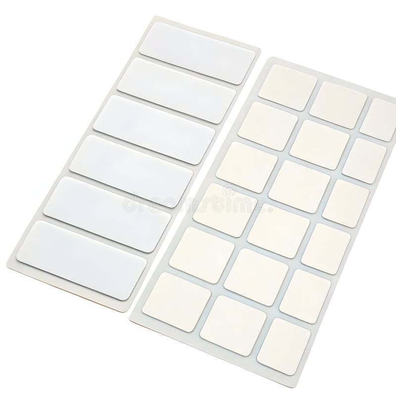 Collection of Rectangular-shaped Blank Stickers on Transparent ...