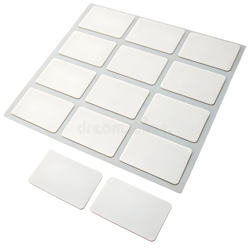 Collection of Rectangular-shaped Blank Stickers on Transparent ...