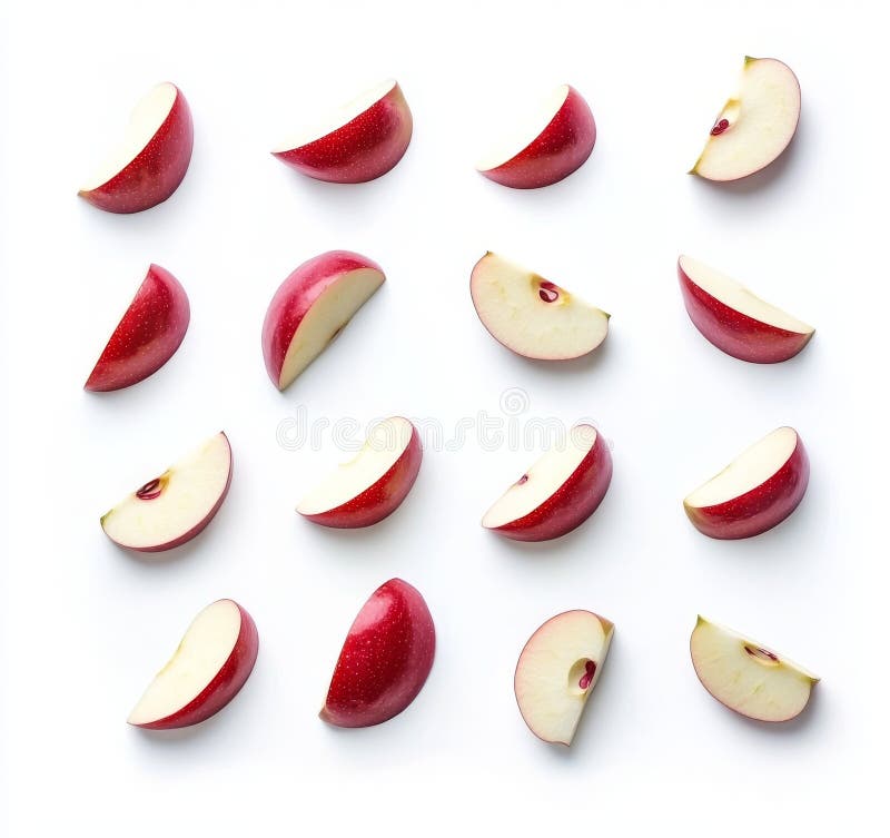 A Collection of Red Apples is Shown Against a White Backdrop, Viewed ...