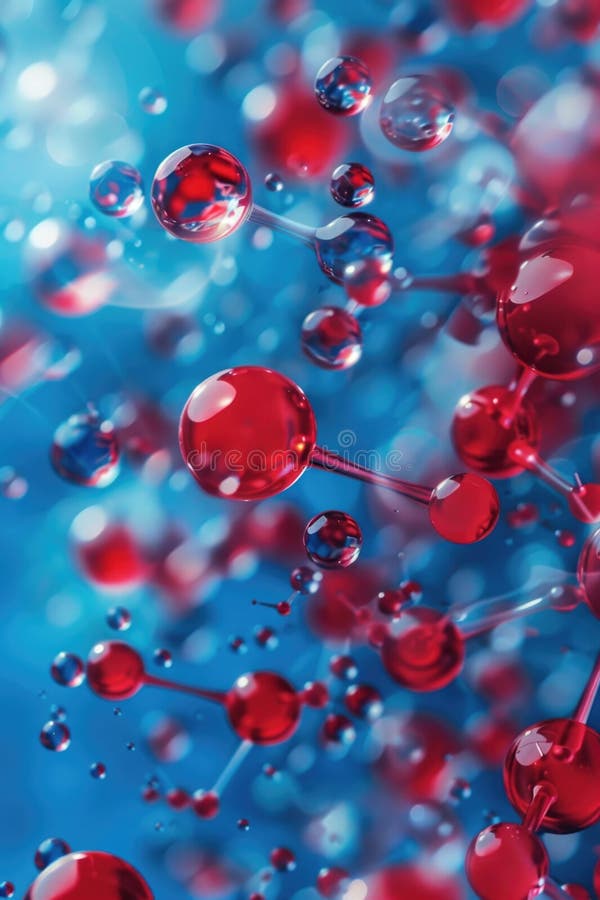 A Collection of Red and Blue Spheres Suspended in Mid-air, Creating a ...