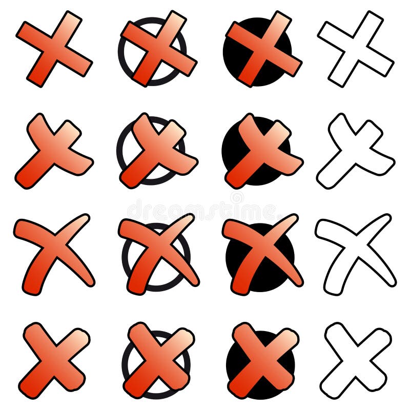 Collection of red crosses stock vector. Illustration of choose - 47597514