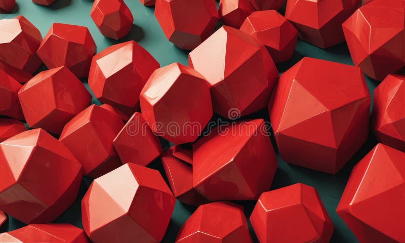 Collection Red, Geometric Shapes, Including Octagons, Diamonds, and ...