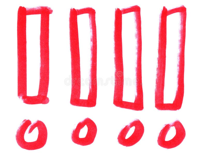 Collection of Red Hand Painted Exclamation Marks Stock Illustration ...