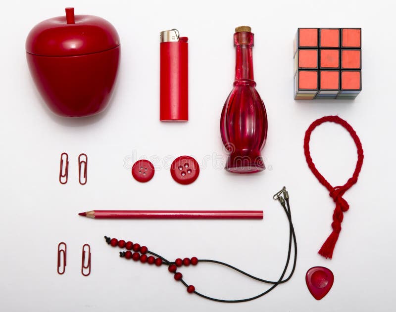 A Collection of Red Objects on White Background Editorial Photo - Image ...