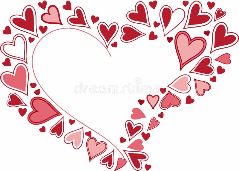 A Collection of Red and Pink Hearts Forms a Large Heart Shape Stock ...