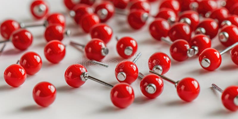 A Collection of Red Push Pins Sitting on a Table, Ideal for Use in ...