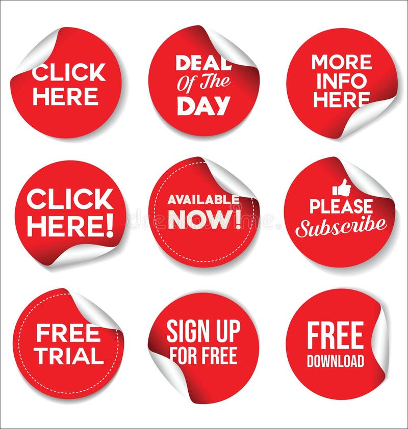 Collection of Red Sale Stickers and Tags Stock Vector - Illustration of ...