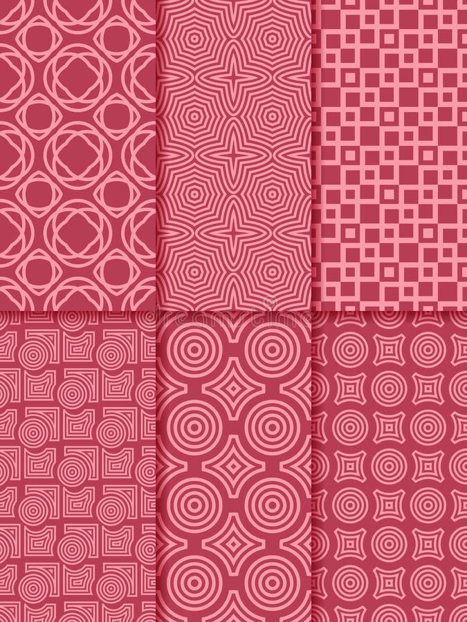 Collection of Red Seamless Patterns Stock Vector - Illustration of ...