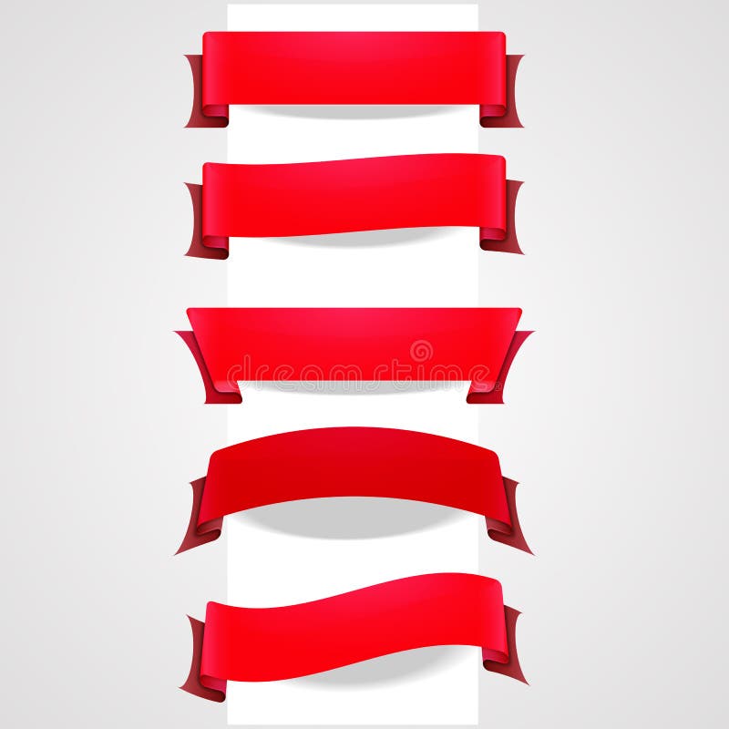 Collection of Red Tape Banners Stock Vector - Illustration of empty ...