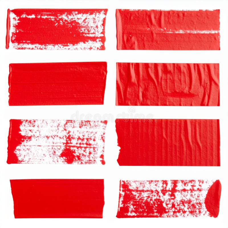 Collection of Red Torn Adhesive Tapes on White Stock Illustration ...