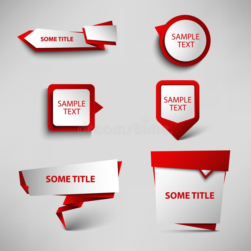 Collection Red Web Pointers Design Template Stock Vector - Illustration ...