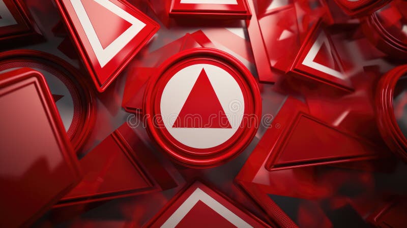 A Collection of Red and White Signs on a Wall, Perfect for Adding a Pop ...